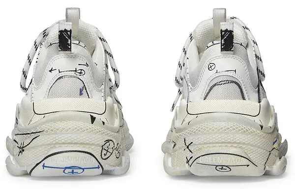 Balenciaga Triple S Sneakers - White/blue