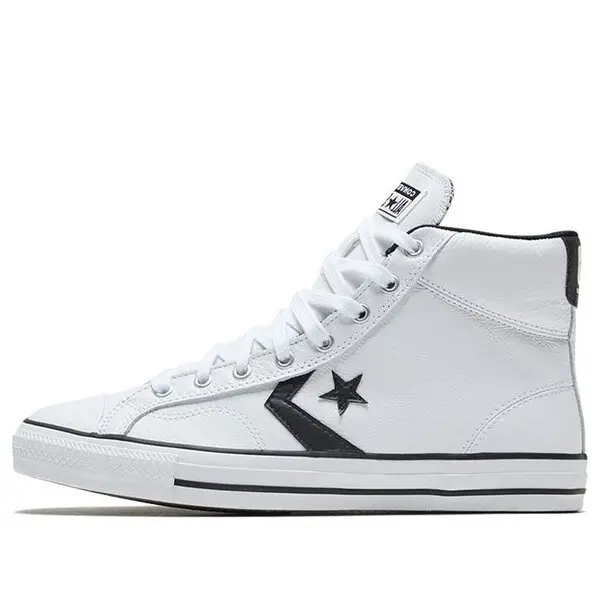 CONVERSE Star Player Leather High Top Sneakers - White/black