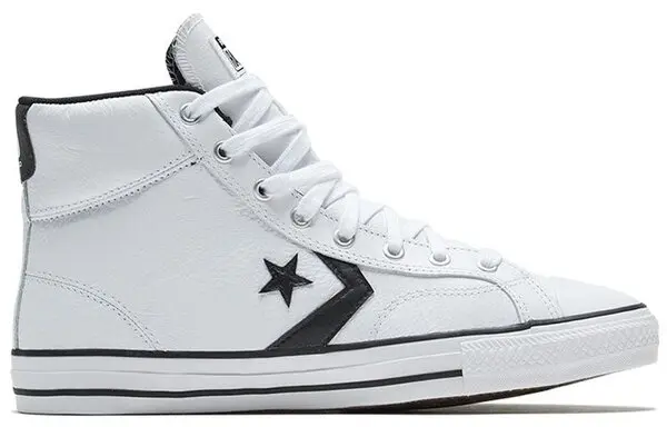 CONVERSE Star Player Leather High Top Sneakers - White/black