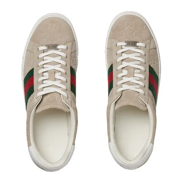Gucci Ace Suede Monogram Sneakers