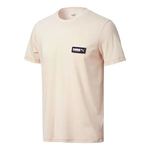 PUMA Fuslon Minimalistic Chest Alphabet Logo Label Short Sleeve - Khaki
