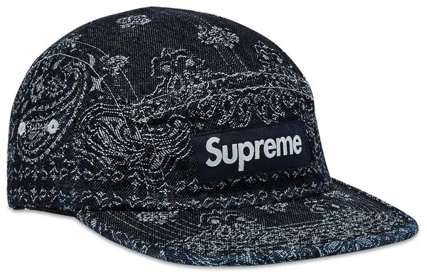 Supreme Bandana Jacquard Denim Camp Cap - Indigo