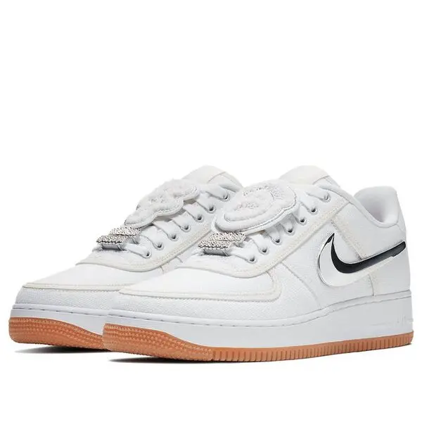 Nike X Travis Scott Air Force 1 Low Top Sneakers - White