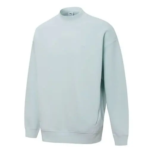PUMA Mmq Crew Alphabet Embroidered Knit Sports Pullover - Blue