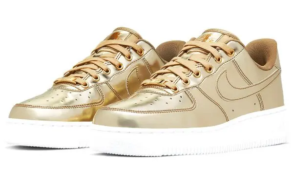 Nike Force 1 Sp "liquid Metal Gold" Sneakers - Gold/white