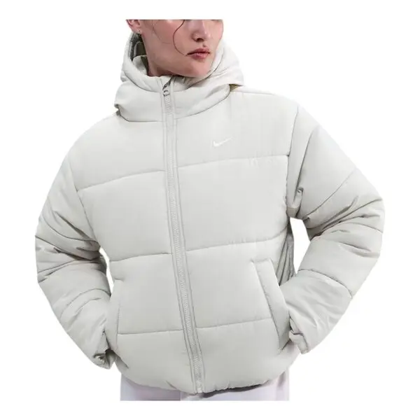 Nike Therma-fit Loose Hooded Puffer Jacket - Light Bone/white
