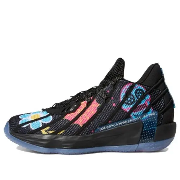 Adidas Dame "day Of The Dead" Sneakers - Black/blue/pink