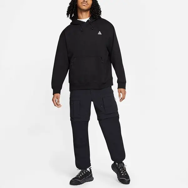 Nike Embroidered Logo Hooded Pullover - Black