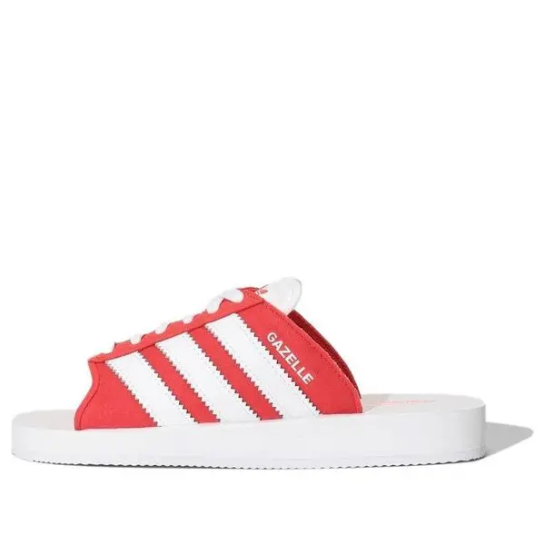 Adidas Gazelle Beach Slides - White/red