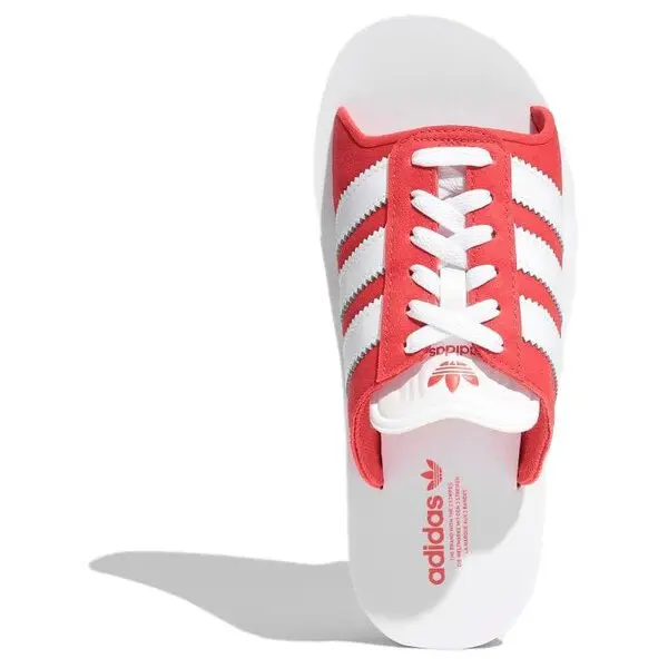 Adidas Gazelle Beach Slides - White/red