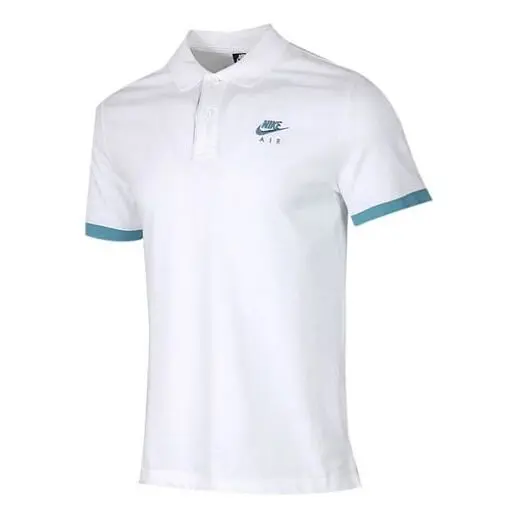 Nike Colorblock Lapel Short Sleeve Polo Shirt - White
