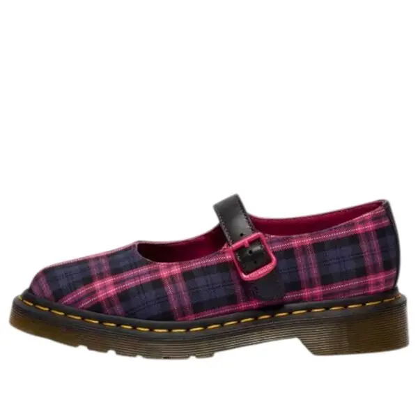 Dr. Martens Elphie Mj Tartan Mary Jane Shoes - Black/pink/multi