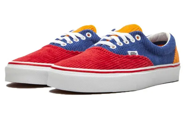 VANS Era Corduroy Low Top Sneakers - Red/blue/yellow