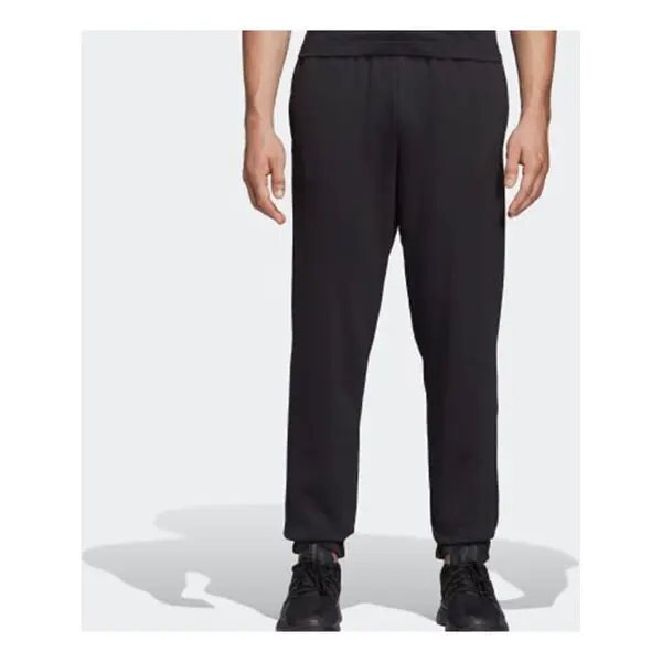 Adidas Neo Essentials Linear Tapered Logo Knit Long Pants - Black