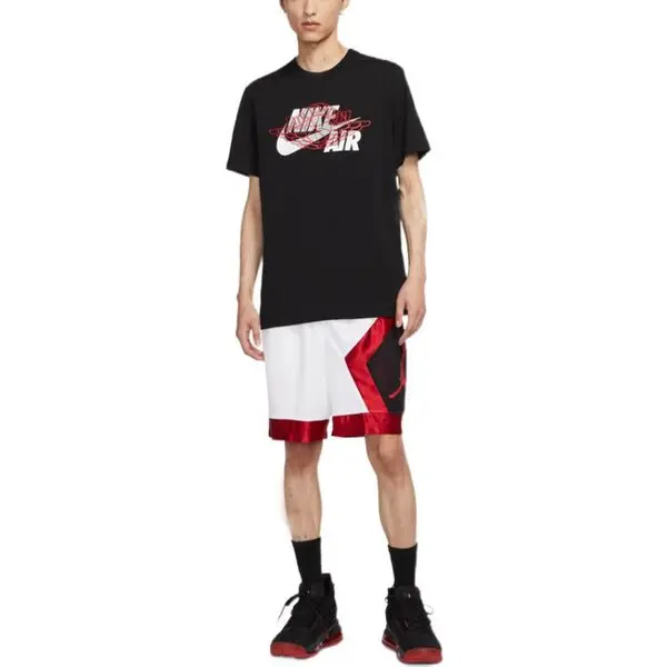 JORDAN Alphabet Logo Pattern Printing Round Neck Casual Short Sleeve Black