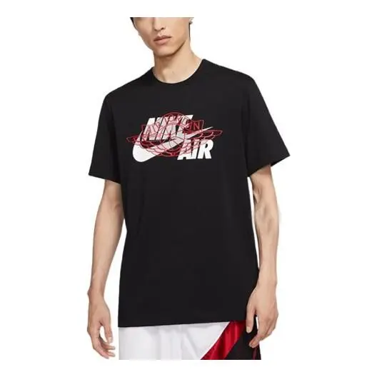 JORDAN Alphabet Logo Pattern Printing Round Neck Casual Short Sleeve Black - Default Color