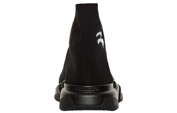 Balenciaga Speed Lt Soccer Sponsor Logo Sock Sneakers - Black/white