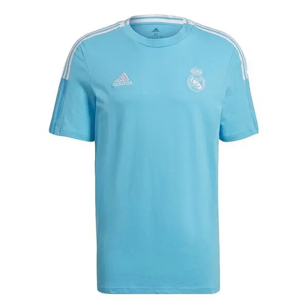 Adidas Real Madrid Football Crew-neck Short Sleeve Tee - Light Blue