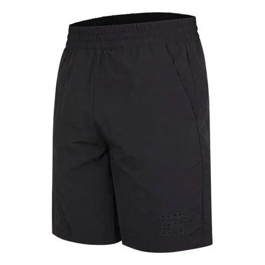Adidas Neo Side Large Logo Athleisure Casual Sports Shorts - Black
