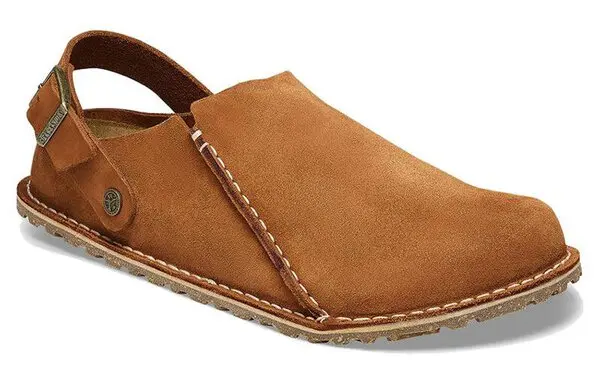 BIRKENSTOCK Lutry Premium Suede Leather Clogs - Brown