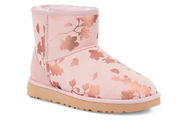 UGG Classic Mini Floral Foil Boots - Pinkred