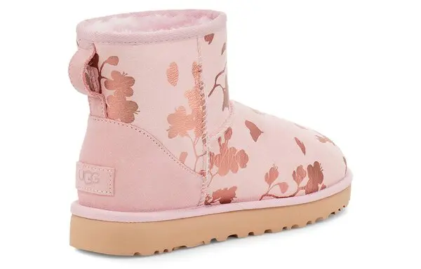 UGG Classic Mini Floral Foil Boots - Pinkred