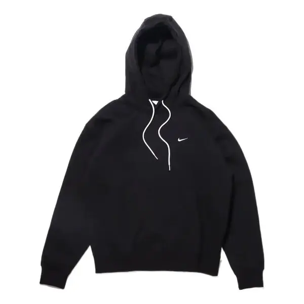Nike Logo Embroidered Solid Color Fleece Lined Black