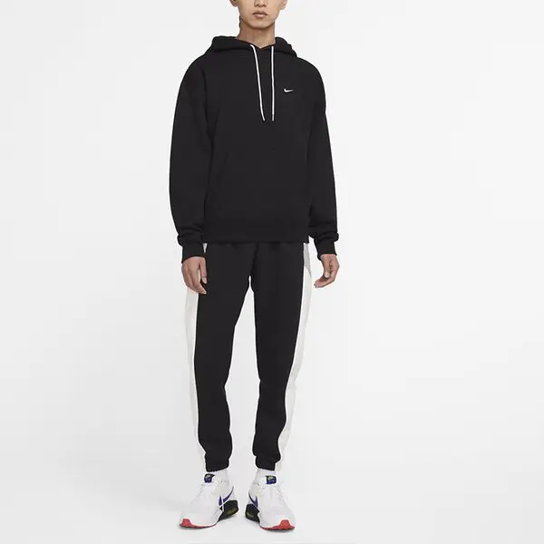 Nike Logo Embroidered Solid Color Fleece Lined Black
