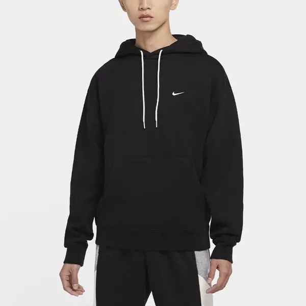 Nike Logo Embroidered Solid Color Fleece Lined Black