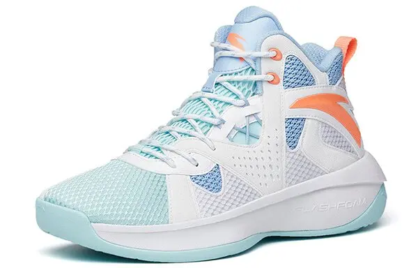ANTA High Top Athletic Sneakers - White/blue/orange