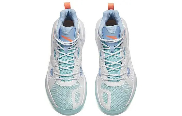 ANTA High Top Athletic Sneakers - White/blue/orange