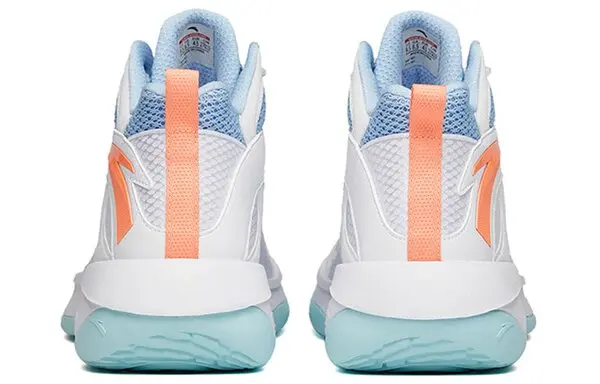ANTA High Top Athletic Sneakers - White/blue/orange
