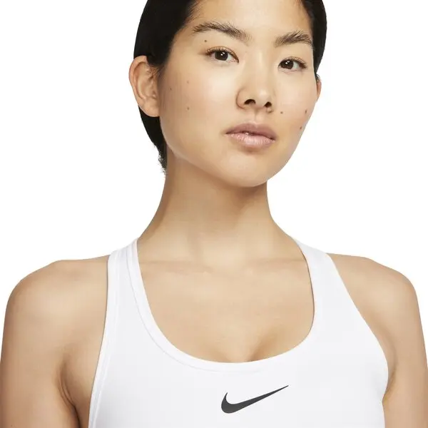 Nike Swoosh Medium Support Sports Bra 'white - White/black