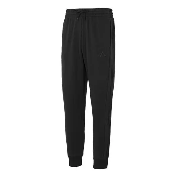 Adidas Essentials Fleece 3-stripes Tapered Cuff Pants Asia Sizing - Black