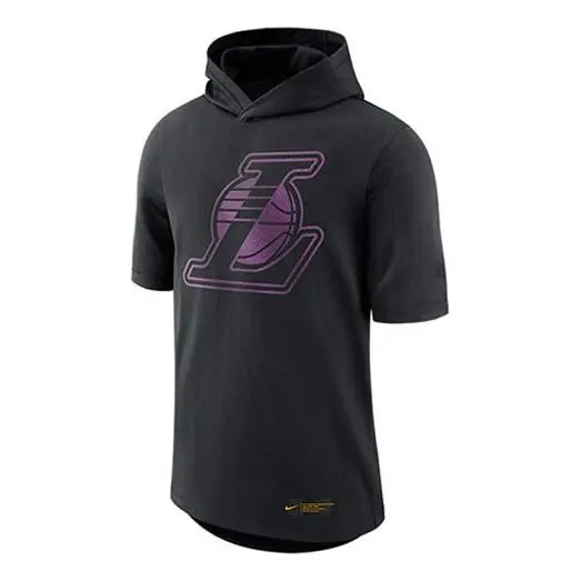 Nike Ss20 Lakers Short Sleeve Hooded Tee - Black