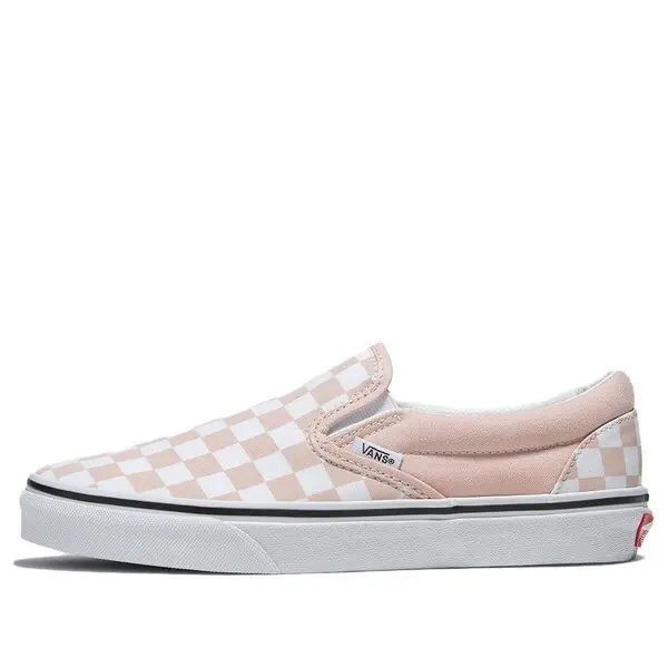VANS Classic Slip-on Checkerboard Sneakers - White/pink