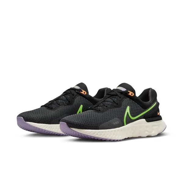 Nike React Miler 3 Low Top Sneakers - Black/green