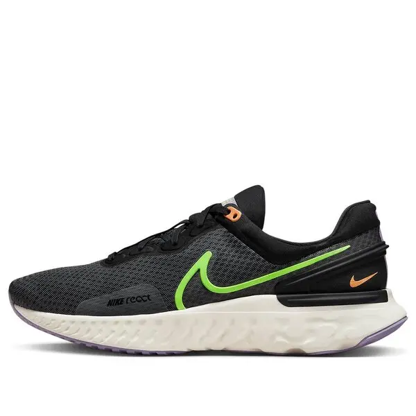 Nike React Miler 3 Low Top Sneakers - Black/green