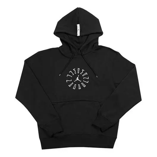 JORDAN Air Printing Pattern Sports Hoodie - Black