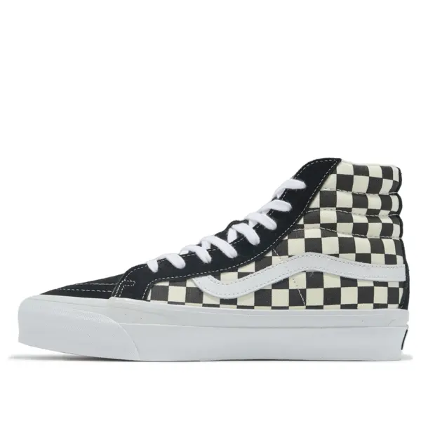 VANS Sk8-hi Reissue 38 Checked Canvas And Suede High-top Sneakers - Black/white
