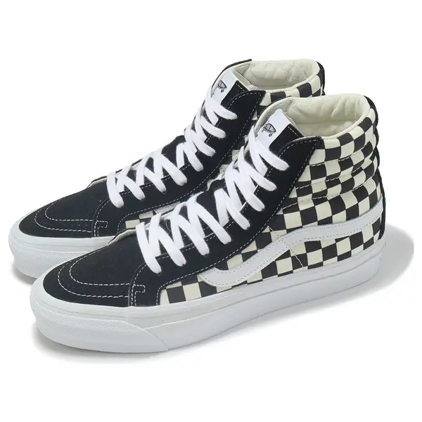 VANS Sk8-hi Reissue 38 Checked Canvas And Suede High-top Sneakers