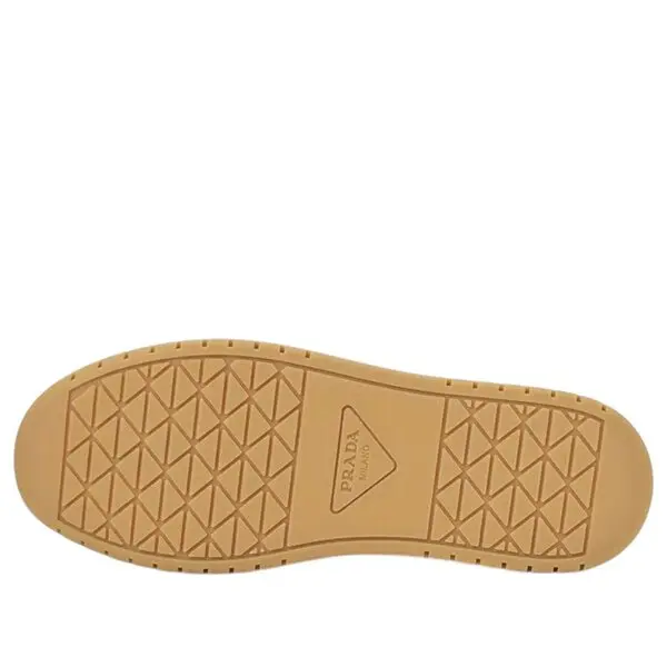 Prada Downtown Leather Low Top Sneakers - Black/gum
