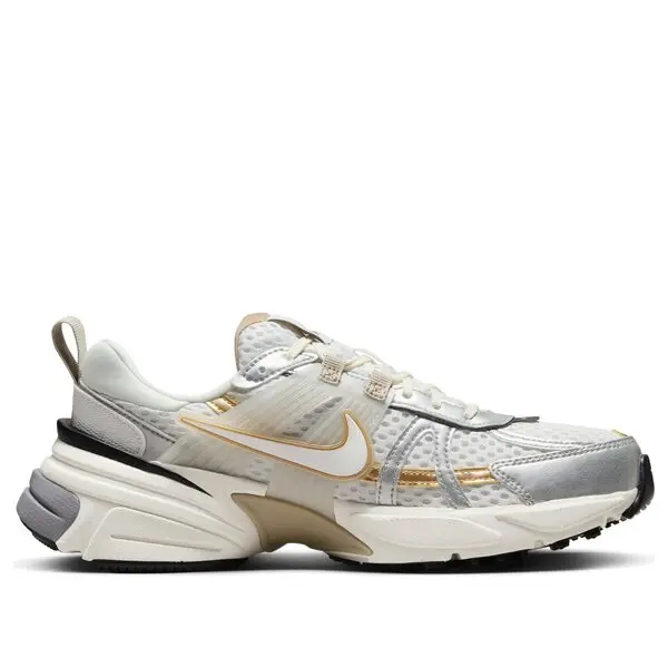 Nike V2k Run Sneakers - White/khaki/metallic Silver