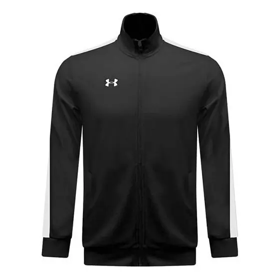 Under Armour Logo Printing Contrasting Colors Knit Track Jacket - Black