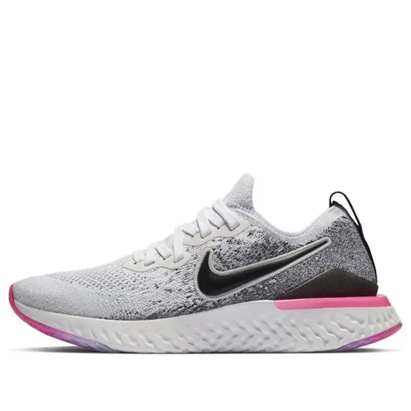 Nike Epic React Flyknit 2 Athletic Sneakers - White/black/hyper Pink