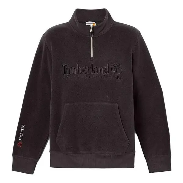 Timberland Linear Logo 1/4 Zip Sweatshirt - Black