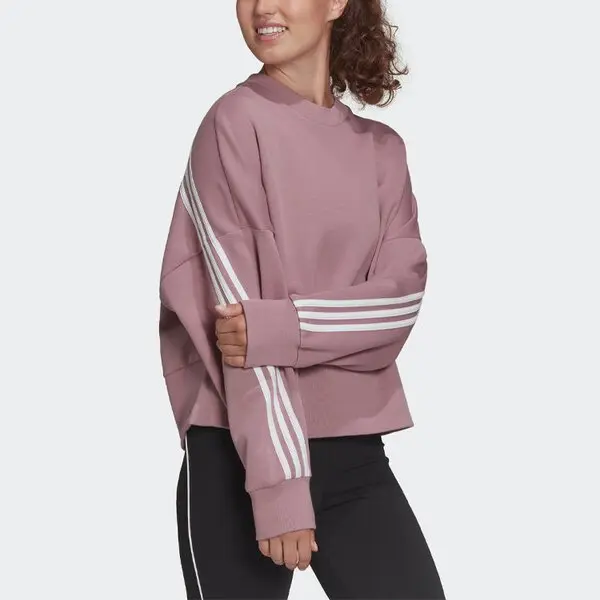 Adidas W Fi 3s Crew Stripe Sports Pullover - Tan