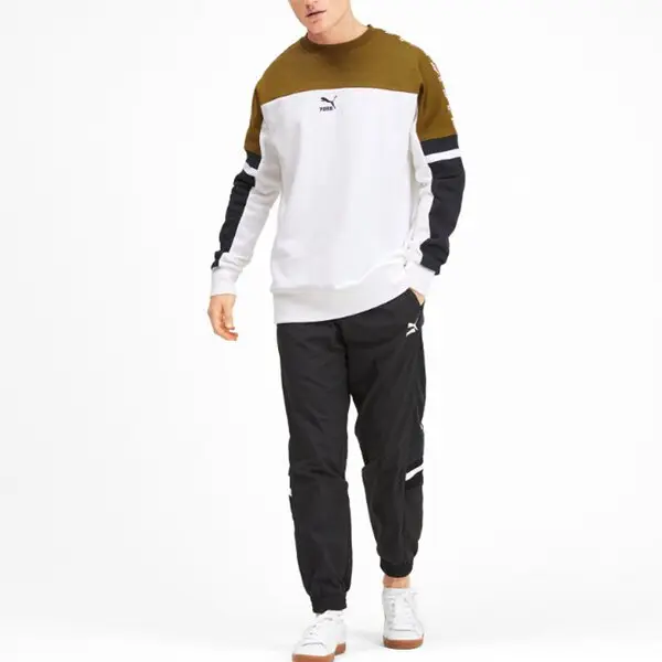 PUMA Logo Printing Colorblock Round Neck
