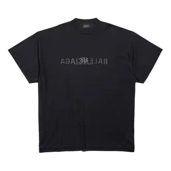 Balenciaga Ai Logo Inside Out Oversized T-shirt - Black