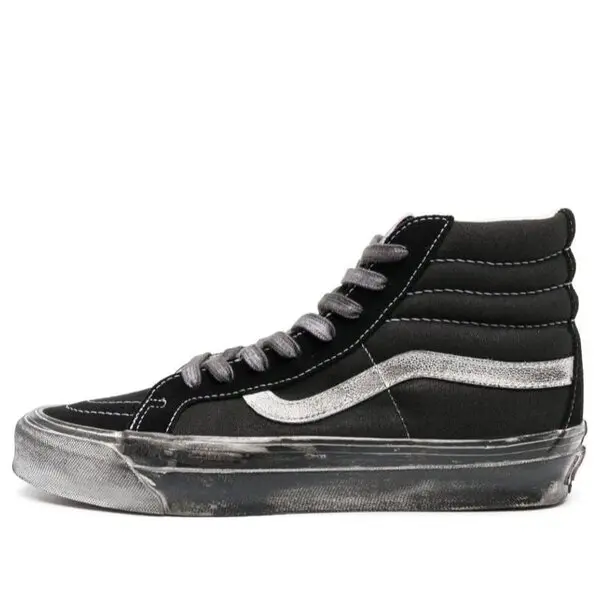 VANS Og Sk8-hi Lx High Top Distressed Sneakers - Black/white
